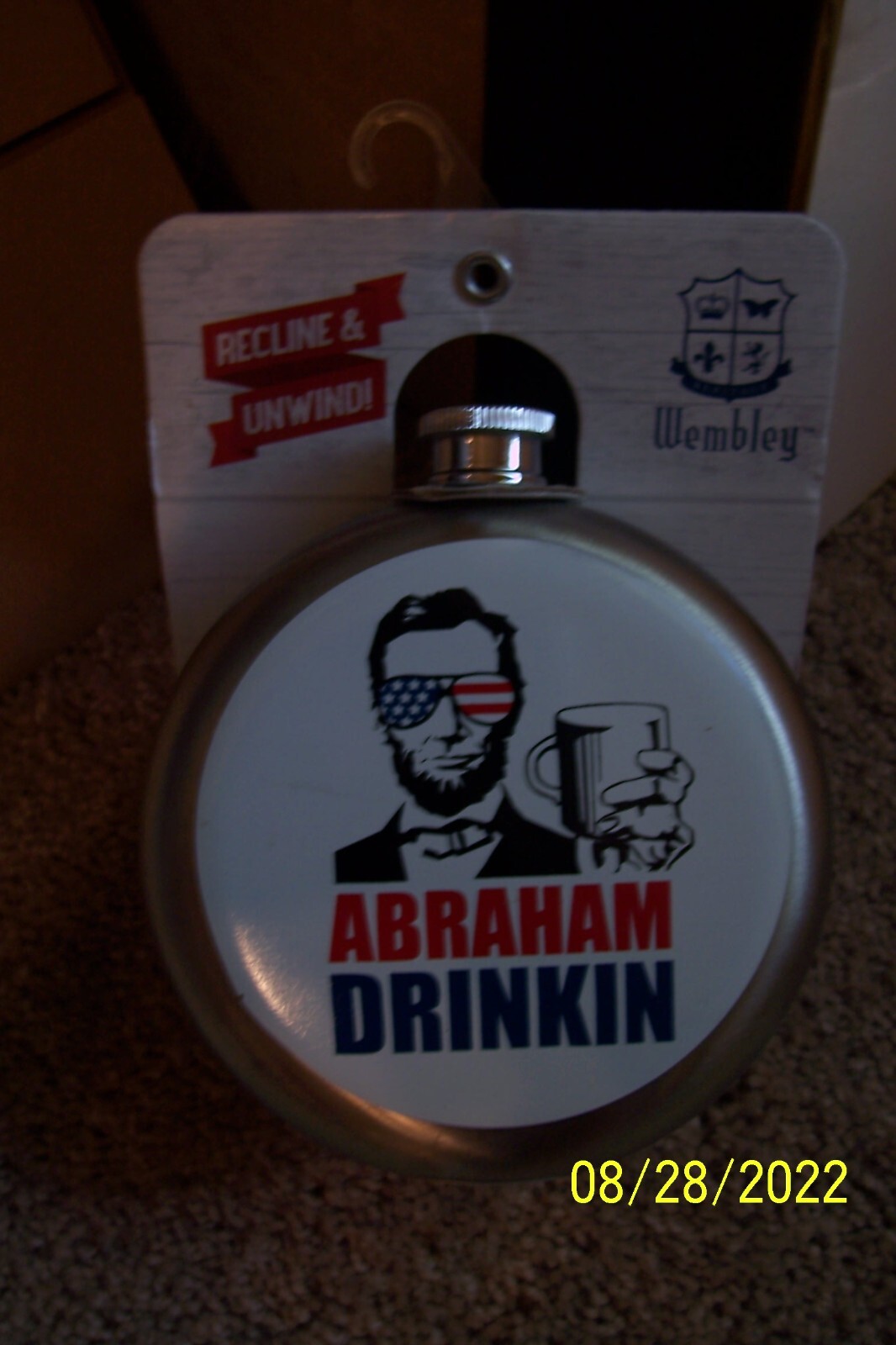 "ABRAHAM DRINKIN" SMOOTH STEEL 10 OZ FLASK BY WEMBLEY - NEW | eBay