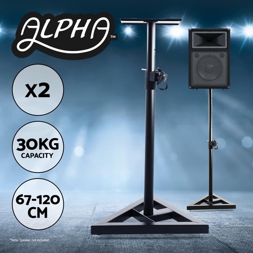 Alpha Speaker Stand 67-120cm Adjustable Height Surround Sound Studio ...