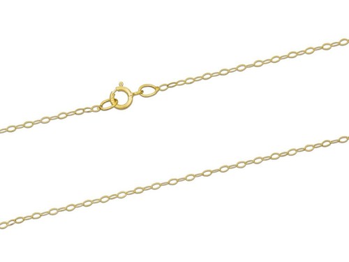 9ct Yellow Gold Trace Chain 16 inch 9ct Gold 1.2mm Trace Chain 16"/40cm ...