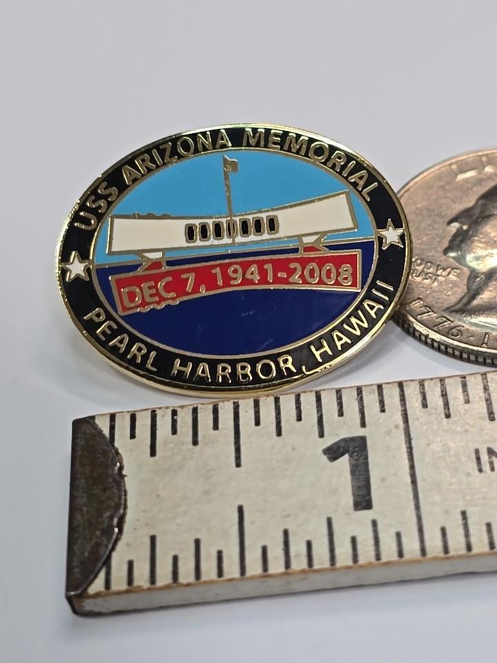 USS Arizona Memorial Pearl Harbor Hawaii Dec 7 1941-2008 Souvenir Lapel ...