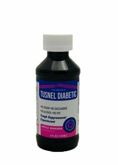 Tusnel Diabetic Cough SuppressantExpectorant No Alcohol Apple Banana ...