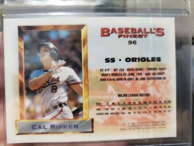 1993 Topps Finest - #96 Cal Ripken, Jr. for sale online | eBay