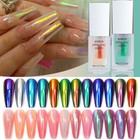 Magic Mirror Powder Holographic Laser Nail Polish Liquid Nail Glitter ...