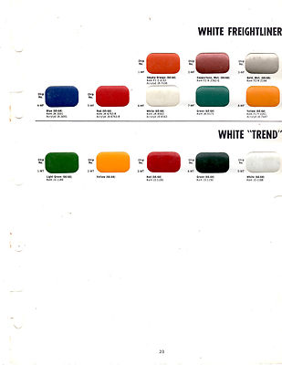 1956 1957 1958 1959 1960 1961 1962-1968 WHITE FREIGHTLINER TREND PAINT ...