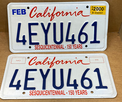 PAIR NICE 1990s( CALIFORNIA )LICENSE PLATE-4EYU461 - LIPSTICKS VINTAGE ...