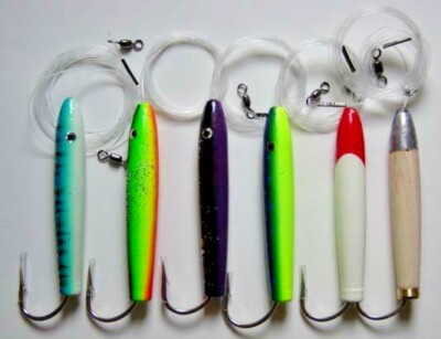 4" Cedar Plugs Rigged 6 Pieces 6 Colors Fishing Trolling Lures | eBay