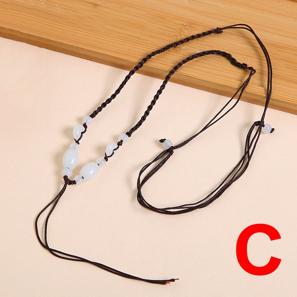 5pcs Chinese String Hand Knotted Jade Beaded Silk Cord String ...