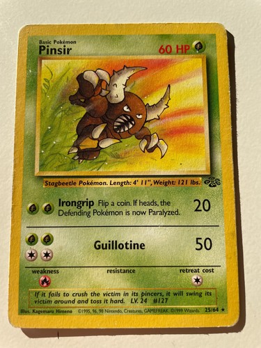 Pinsir (Jolteon) Original Pokemon Karte - Base Set Unlimited – 1999 ...