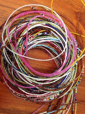 10 Metres Of Seed Glass Beads On Fishing Line.1 To 3mm In Size. random ...