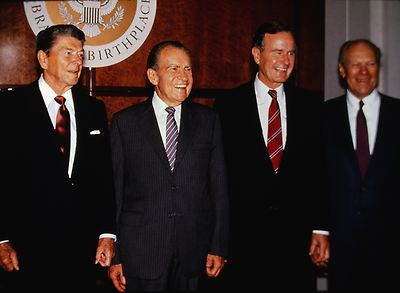 RONALD REAGAN & RICHARD NIXON - Original 35mm COLOR Slide - 1990 | eBay