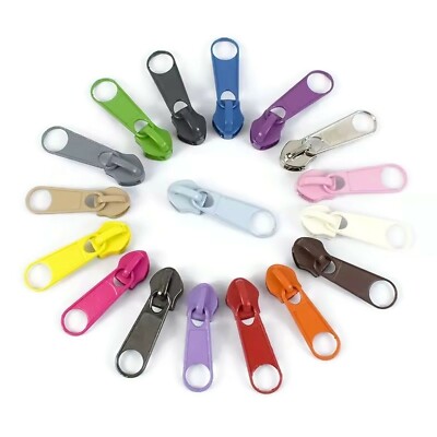 No5 Zip slides Pulls - fastenings for #5 nylon coil continuous zipper ...