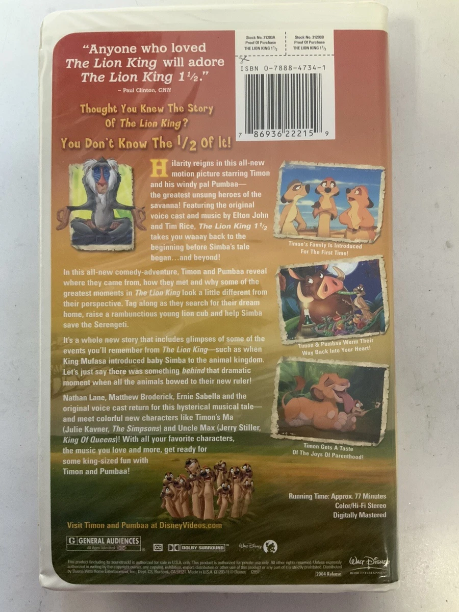 The Lion King Vhs Ebay