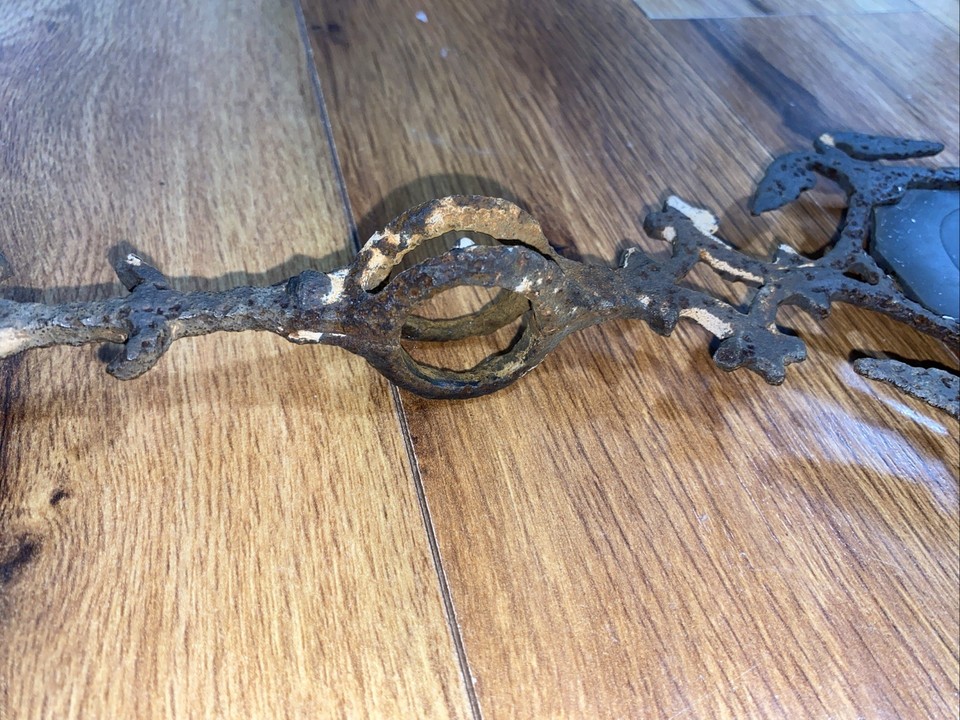 Antique Weathervane Arrow Cast Iron Ruby Red Stained Glass Etched ...