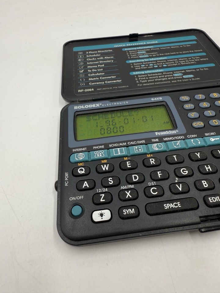 Rolodex RF-2064 64K Personal Electronic Organizer Calculator Franklin ...