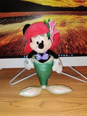 Disney Parks Minnie Mouse Little Mermaid Princess Ariel Plush 12" Doll ...