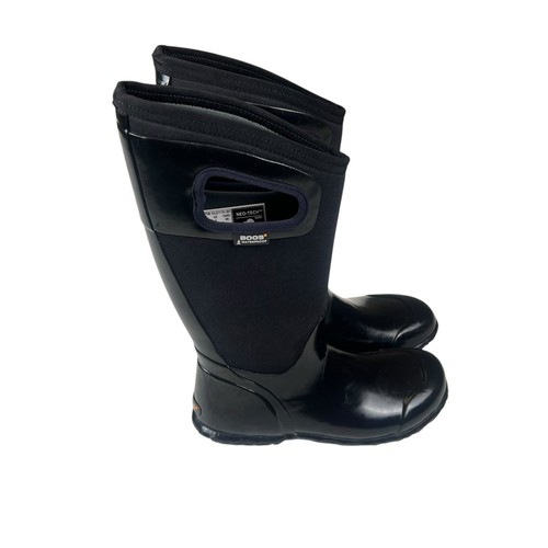 Bogs North Hampton Solid Shiny Black Pull-On Waterproof Boots Size 7 | eBay
