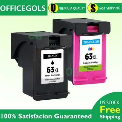 2PK 63XL Ink Cartridge Set for HP OfficeJet 5220 5255 5258 3830 4650 ...