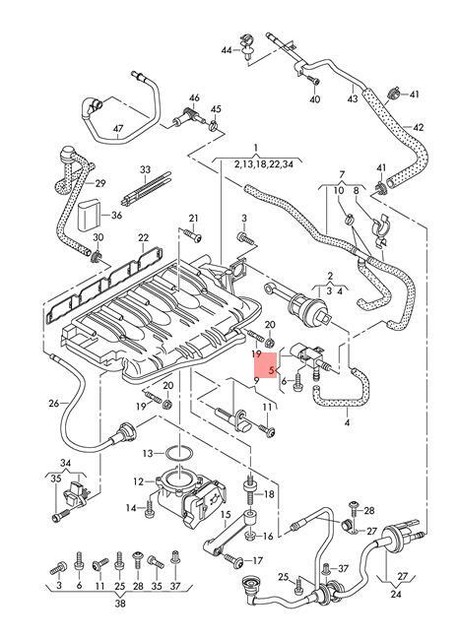 Genuine Repair Set for Solenoid Valve AUDI VW A3 Cabriolet 037998283 ...
