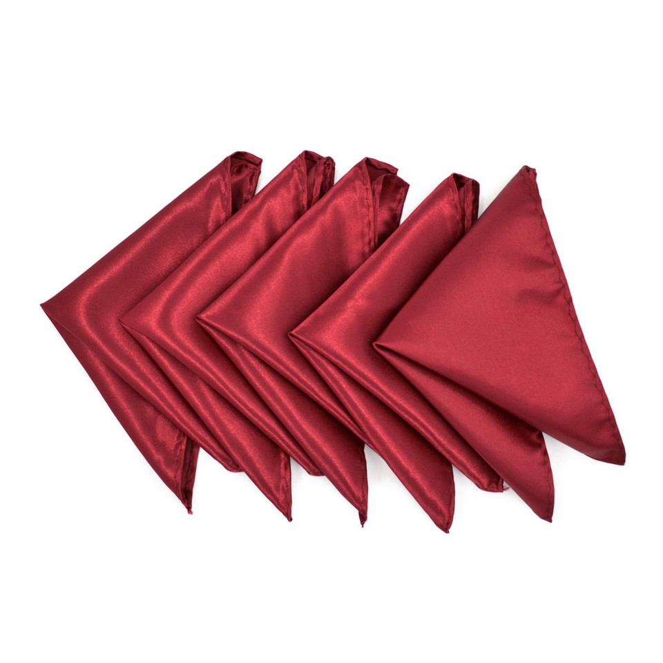 5-Pack Set Men's Solid Color Pocket Square Handkerchief - Diff Colors ...