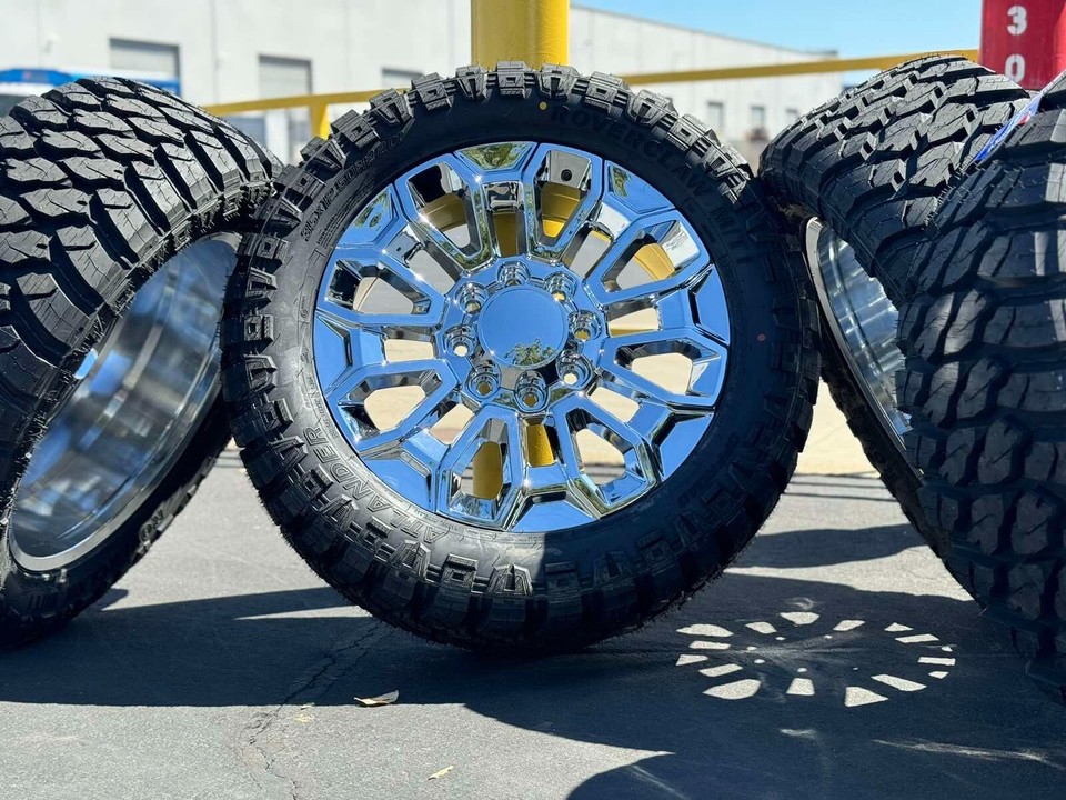 2026 22" Rims Wheels 35" Tires 8x180 GMC Sierra HD Chevy Silverado 2500 ...