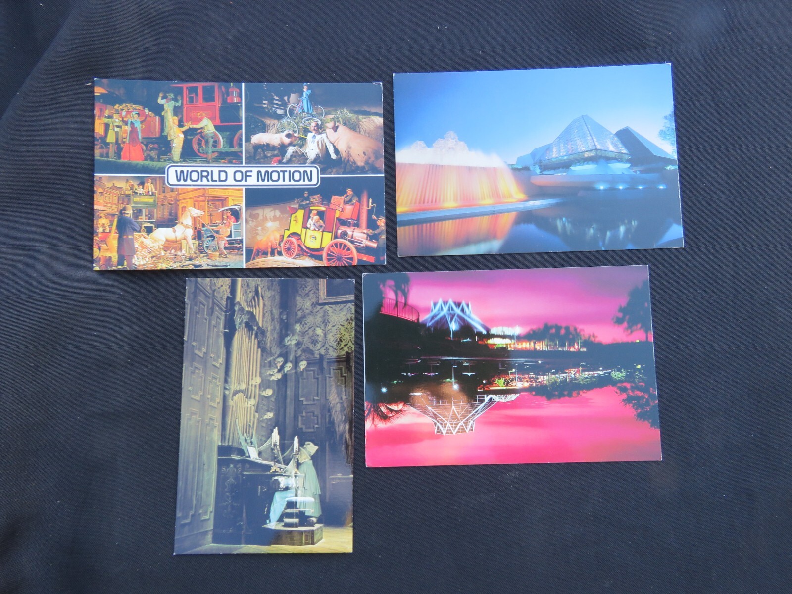(3) Walt Disney Epcot Center 1982 Postcards + (1) Disney World Haunted ...