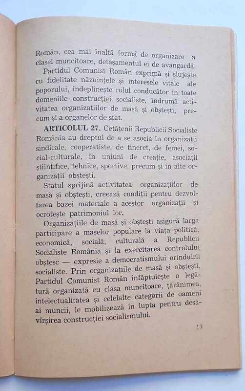 CONSTITUTIA R. S. R. 1975 - The Communist/Socialist Romanian ...