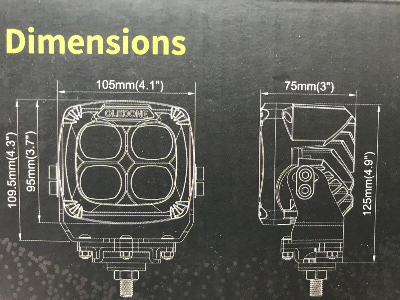 Oledone Heatable WD-SA040 Spot Osram Led Light Massey John Deere Jeep ...