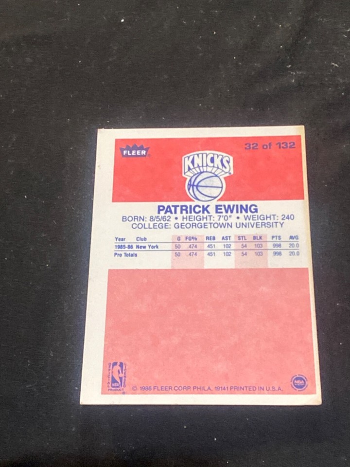 Patrick Ewing 1986 86-87 fleer rookie card #32 ex | eBay