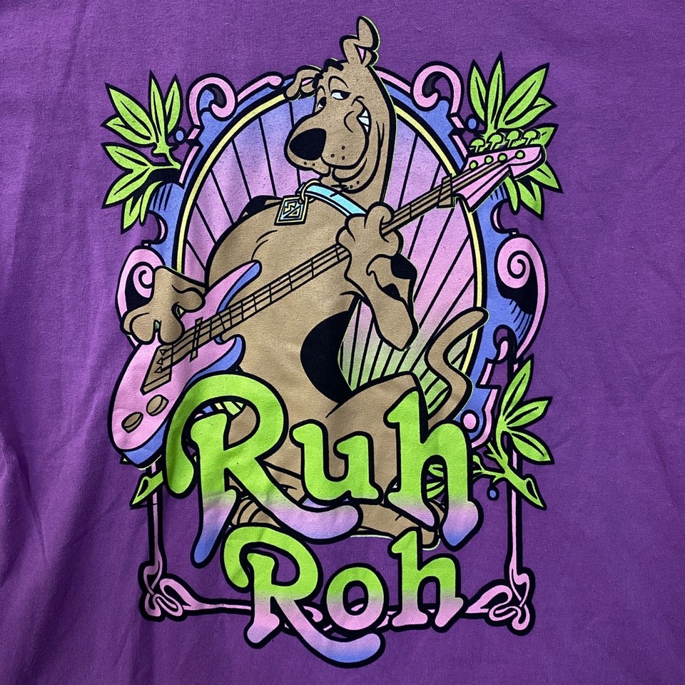 Scooby-Doo Ruh Roh Scooby Guitar Cartoon T-Shirt Extra Small | eBay
