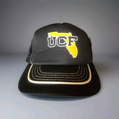 VTG UCF Trucker Hat University Central Florida Knights Black Mesh Snap ...
