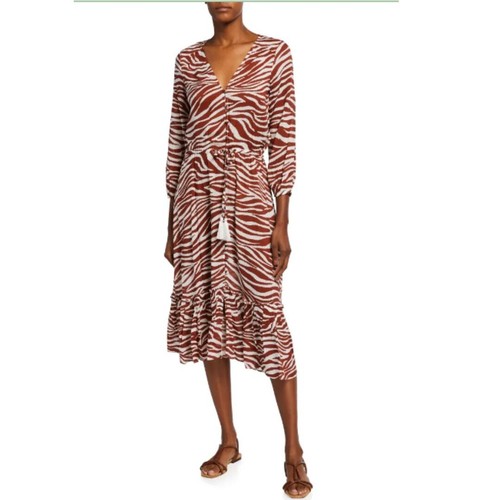 Veronica Beard Mallory Dress Rust Zebra Print Size XS Brown White ...