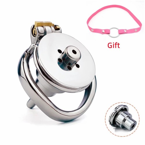Inverted Plugged Cylinder Chastity Cage Anti-shedding Bbelt Sissy Steel ...