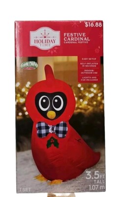 Holiday Time Gemmy 3.5 Foot Festive Christmas Cardinal Inflatable | eBay