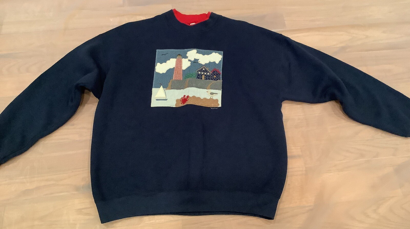 Vintage Valorie's Folk Art Appliqué Embroidered Sweat… - Gem