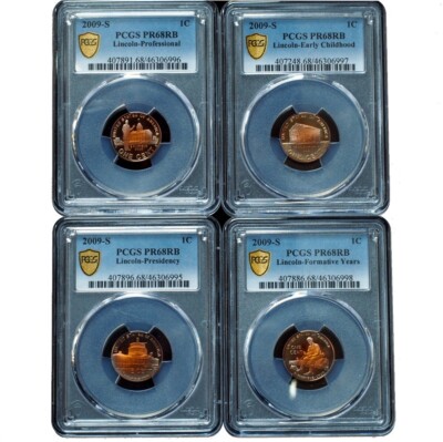 2009-S Lincoln Penny Proof 4 Coin Set PR68RB PCGS - Stunning Rainbow ...