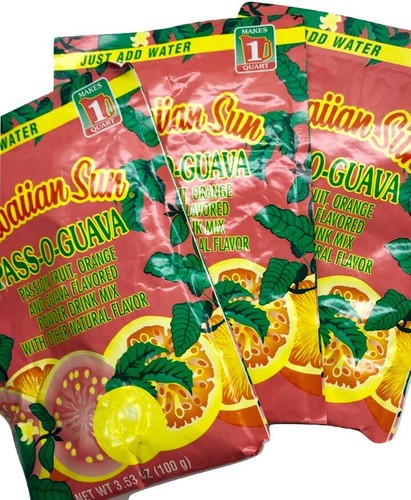 3pk Hawaiian Sun Drink Mix choose from Guava, POG, Passion, Orange ...