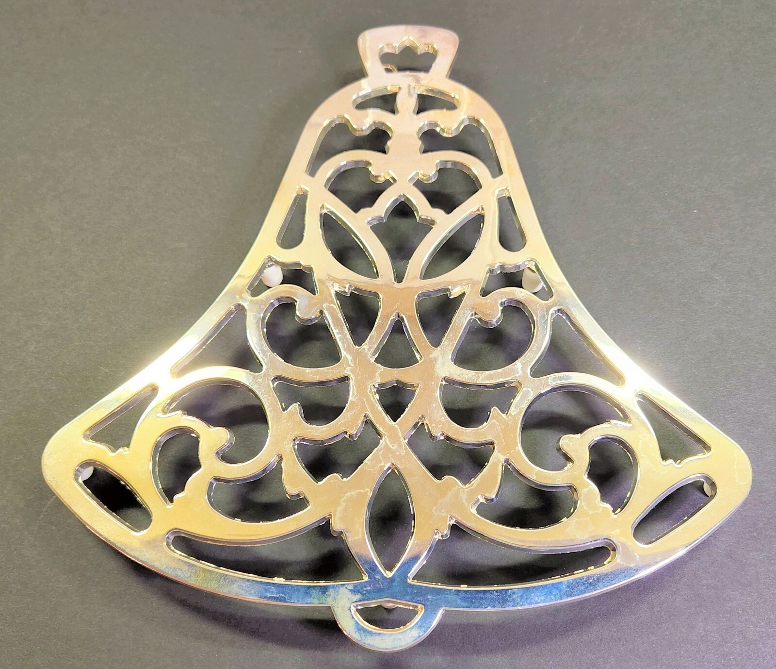 Wm A Rogers Silver Plated Christmas Bell Trivet Hot Pad Holiday Home ...