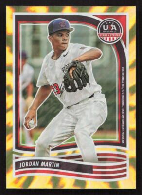 2024 Panini Stars & Stripes USA Baseball Jordan Martin Gold Lightning ...