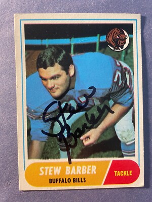 SIGNED STEW BARBER 1968 TOPPS FOOTBALL CARD AUTOGRAPHED - BILLS | eBay
