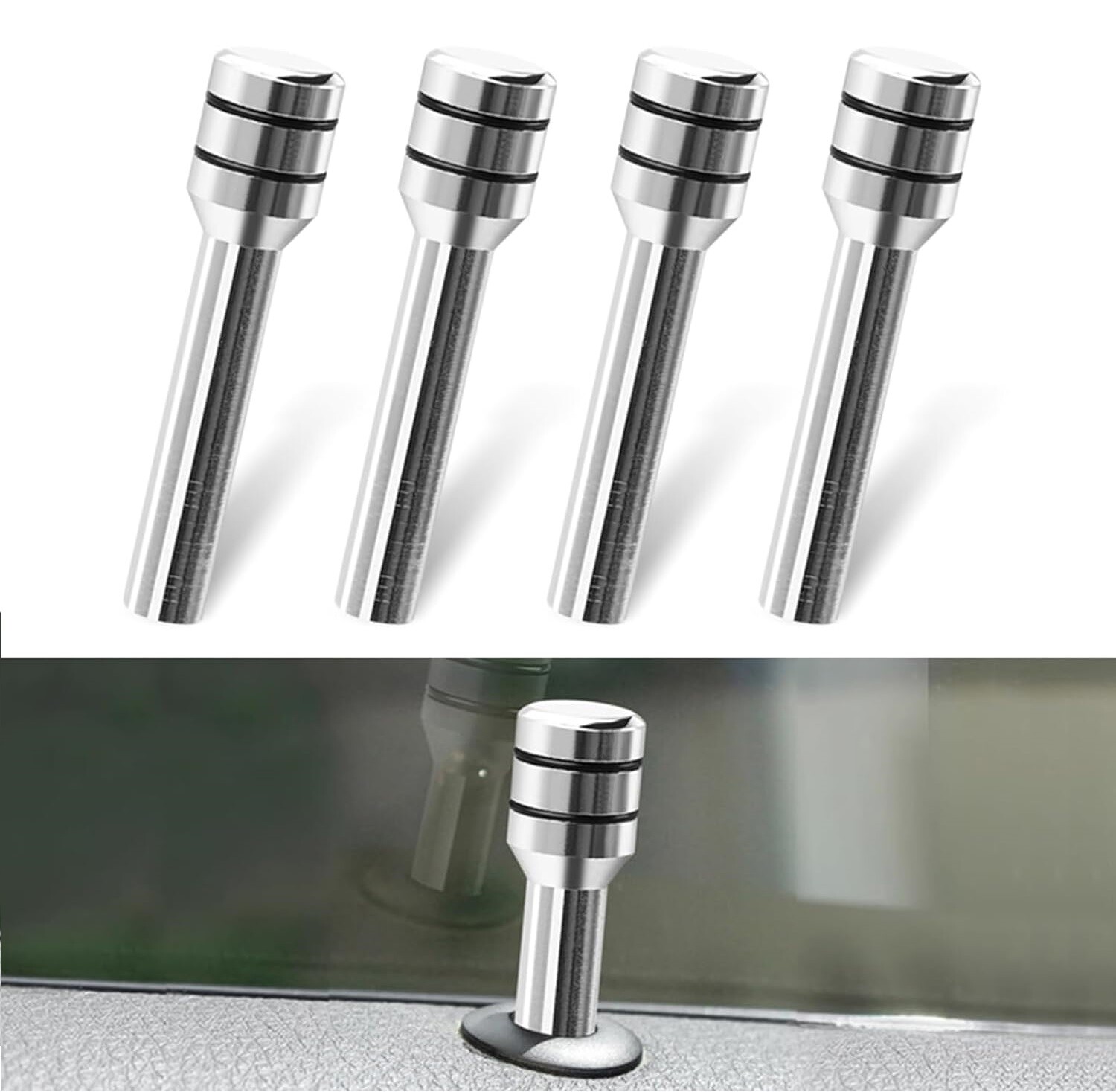 4PCS Interior Door Lock Knob Car Door Lock Pins Cover Aluminum Car ...