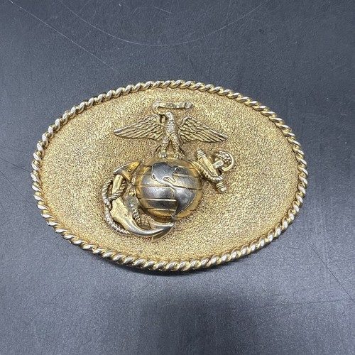 Vintage Raintree Belt Buckle USMC Gold Tone Rope Western Cowboy | eBay