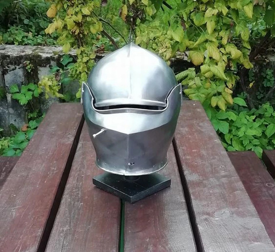 Medieval Armet Helmet Battle Bassinet 16 Gauge Ready Warrior Helmet ...