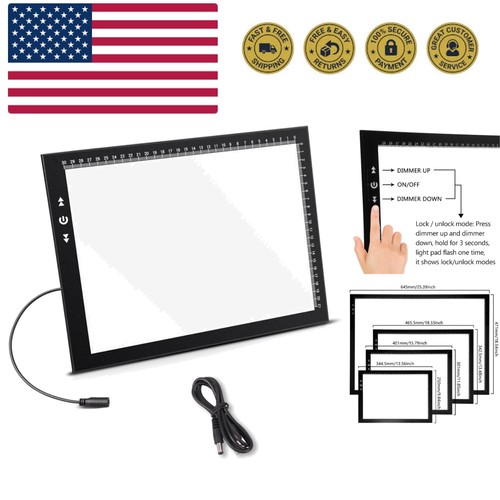A4 LED Light Box Light Pad Lock/Unlock Modes Touch Dimmer Button Dimmer ...