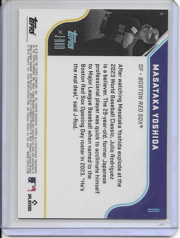2023 Topps X J-Rod Masataka Yoshida black foil variation #9/10 SSP | eBay