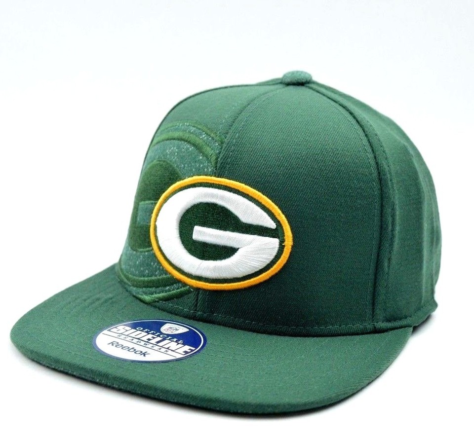 Green Bay Packers Reebok NFL Dual Threat Stretch Fit Football Cap S/M L ...