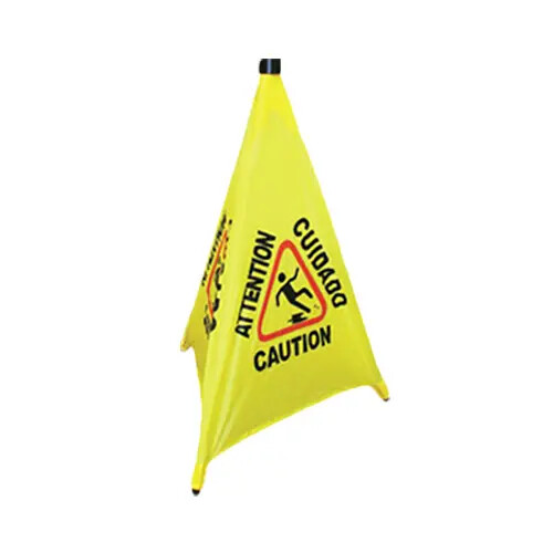 Thunder Group PLFCS332 31" Tall Bright Yellow Triangular Pop Up Safety ...