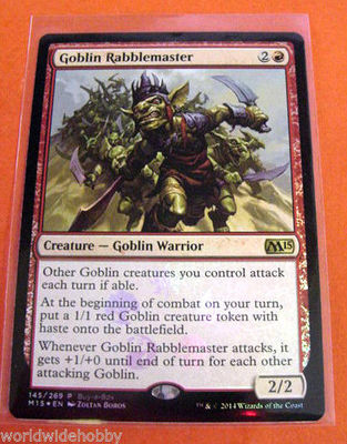 MTG MAGIC THE GATHERING GOBLIN RABBLEMASTER FOIL M15 BOX PROMO NEW! | eBay