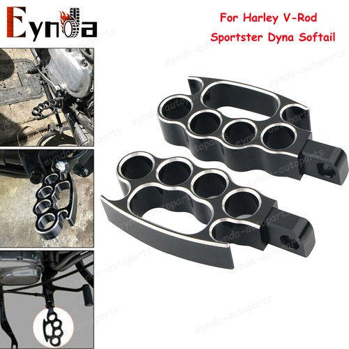 2PCS Flying Knuckle Control Foot Pegs For Harley V-Rod Sportster Dyna ...