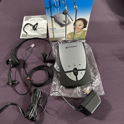 Plantronics S12 Corded Telephone Headset System ~ Complete Set - @READ ...