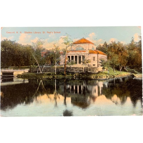 Vintage Postcard, 1910, Sheldon Library, St. Paul's School Concord New ...